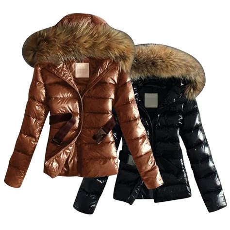 Женское пальто и куртка с меховым капюшоном зимнее толстое теплое Стеганое пальто куртка с