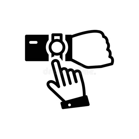 Black Solid Icon For Time Wristwatch And Classic Stock Vector