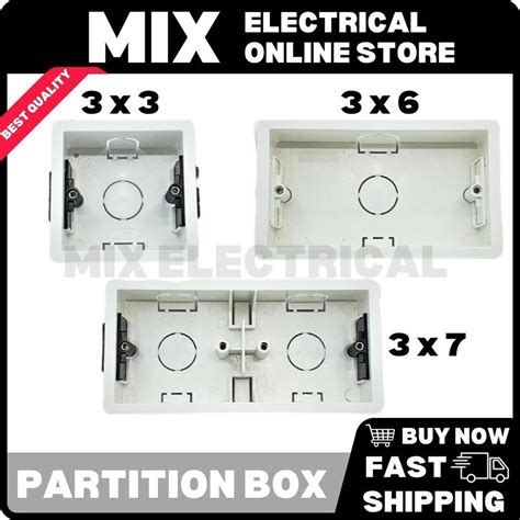 Electric Switch Socket Pvc Partition Box X X X Switch Base White With Clips Single