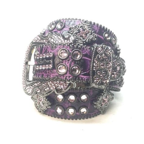 Bb Simon Purple Double Row Croco Crystal Belt Crystal Belt