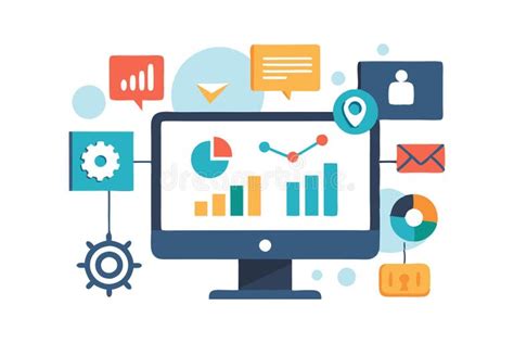 Business Analytics And Data Visualization Tools Stock Vector