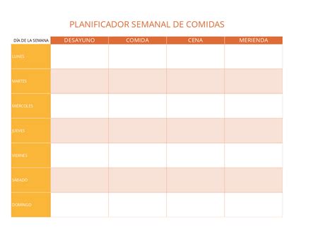 Plantilla De Plan De Comidas 1 Onlyoffice Onlyoffice