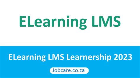 E Learning Lms Learnership 2023 Jobcare
