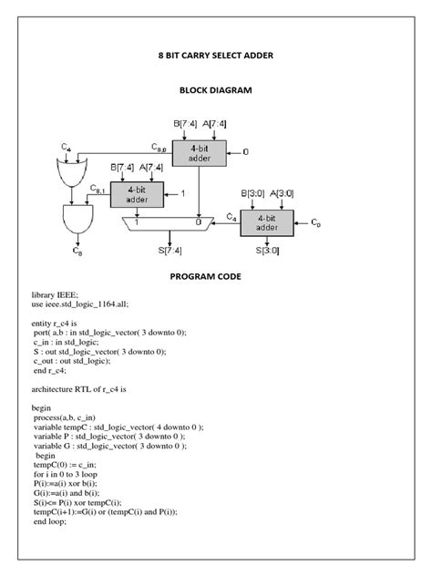 8 Bit Carry Select Adder Electronic Engineering Electronic Design