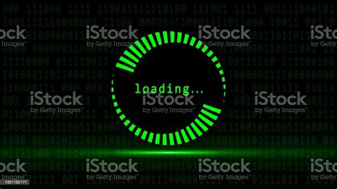 이진 코드 배경에 녹색 표시등에서 기호 로딩 추상적 디지털 비즈니스 개념 프로그레스 바에 대한 스톡 사진 및 기타 이미지 프로그레스 바 0명 3차원 형태 Istock