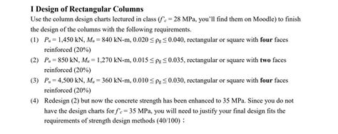 Solved I Design Of Rectangular Columns Use The Column Design Chegg Com
