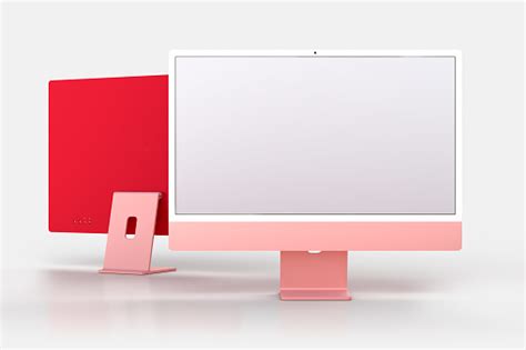 모니터 24 인치 모형 템플릿 프리젠 테이션 브랜딩 기업 정체성 광고 브랜딩 비즈니스 3d 렌더링 0명에 대한 스톡 사진 및 기타 이미지 Istock