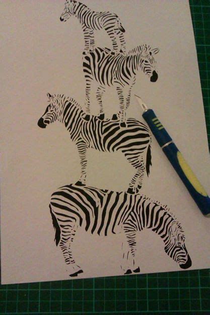 Cut Your Own Zebra Stack Personal Use Template For Papercutting Jpeg So Many Stripes