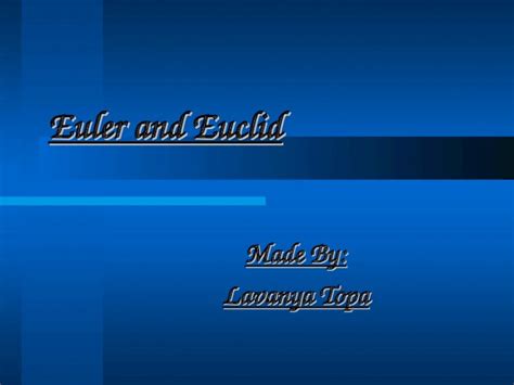 Ppt Euler And Euclid Dokumen Tips