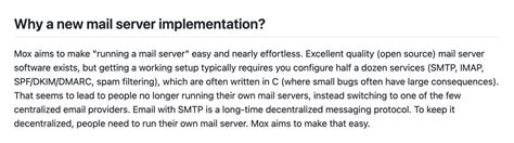 低维护的自托管电子邮件服务器 GitHub精选 世界你我他开源靠大家