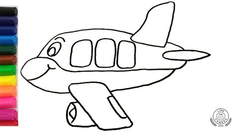วาดรูป ระบายสี เครื่องบิน แบบง่ายๆ Youtube