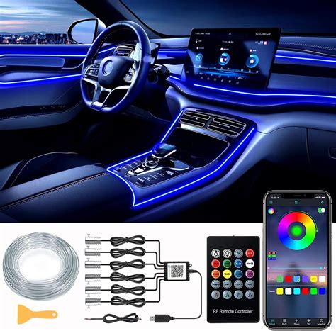 Mandark Car Interior Led Light 7 In 1 Automotive Ambient Neon Light Strip With Usb