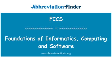 Fics Significa Fundamentos De Informática Computação E Software Foundations Of Informatics