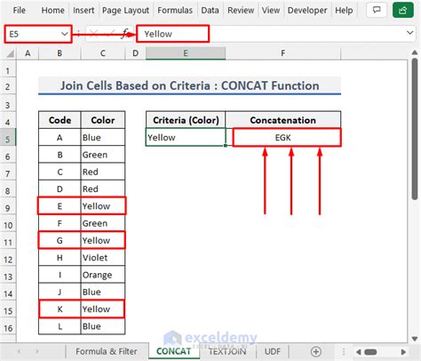 Concatenate Multiple Cells Based On Criteria In Excel Methods