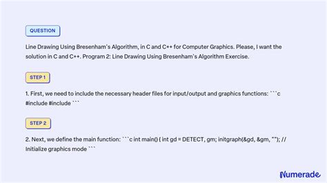Solved Line Drawing Using Bresenhams Algorithm In C And C For