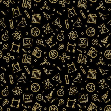 Premium Vector Science And Chemistry Vector Dark Concept Linear Seamless Pattern