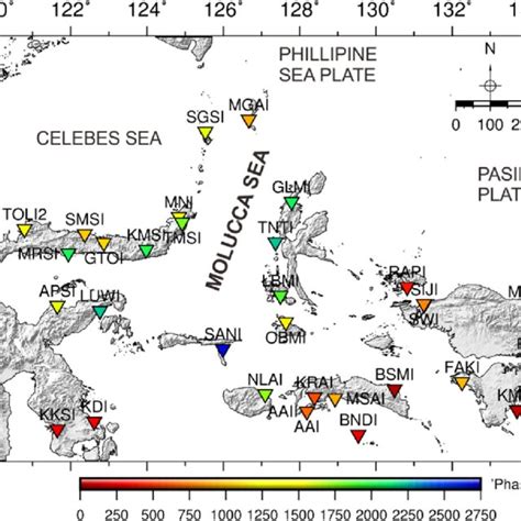 Arrival Times Distribution Of P And S Wave For All Stations Colored