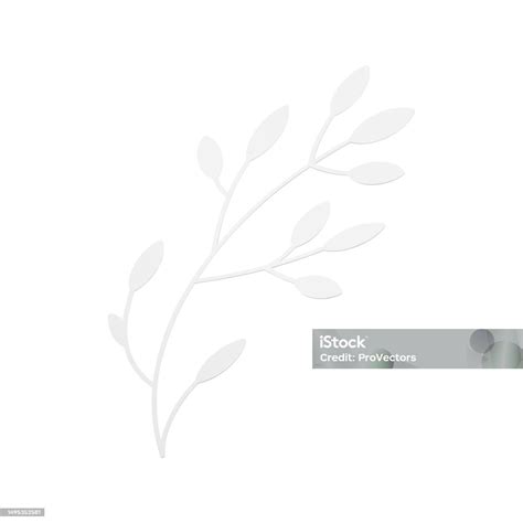 나뭇잎이 있는 흰색 곡선 나뭇가지 식물 줄기 꽃 구성 3d 아이콘 현실적인 벡터 0명에 대한 스톡 벡터 아트 및 기타 이미지 0명 3차원 형태 곡선 Istock