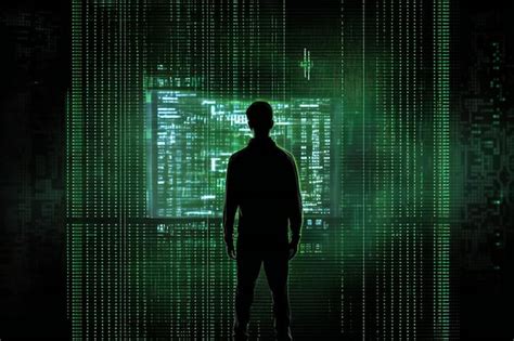 premium ai image digital insights programmer s silhouette engaged with ai technologies gazing