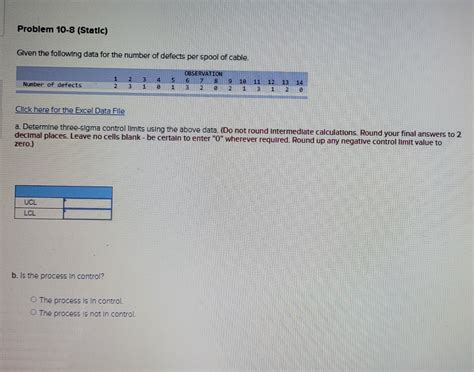 Solved Problem 10 8 Staticglven The Following Data For The