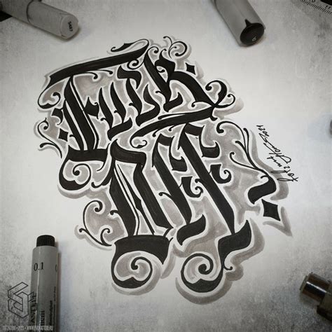 Tattoo uploaded by Вадим • Тату эскиз в стиле леттеринг - FUCK OFF ...