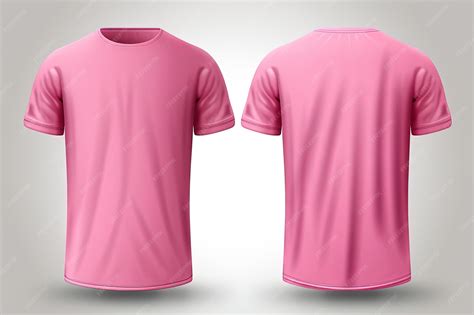 Premium Photo Pink Male Tshirt Realistic Mockup Set From Front And