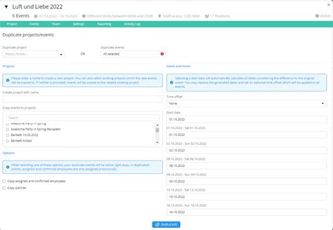 Duplicating Projects And Events In Staffcloud Staffcloud