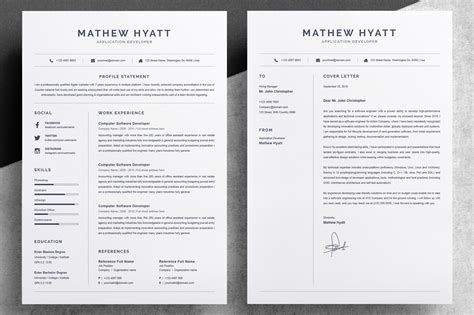 Clean Resume Template Document Golfdraw