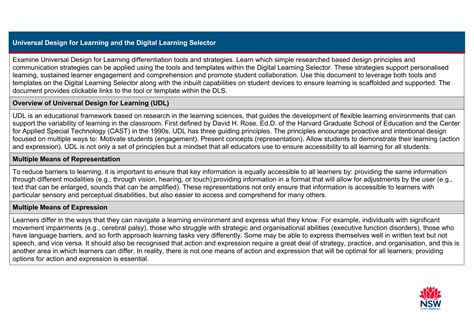 Udl Framework With Links