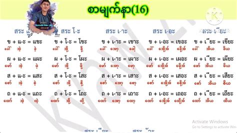 စာမျက်နှာ16 အမြင့်ဗျည်းနှင့်သရအသံတိုစာလုံးပေါင်းခြင်း ထိုင်းစာထိုင်းစကားkyawzin Youtube