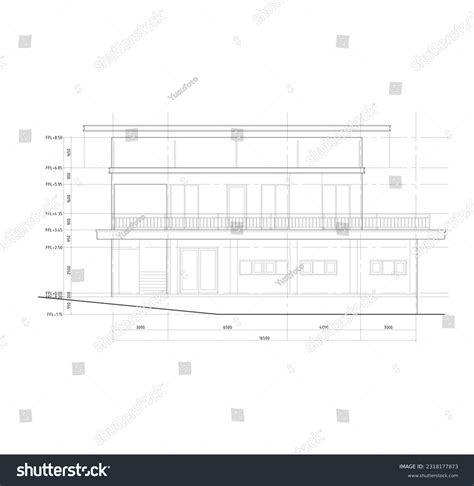 Blueprint Front View Motorcycle Side Top Front View Stock