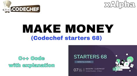 make money explanation codechef starters 68 youtube