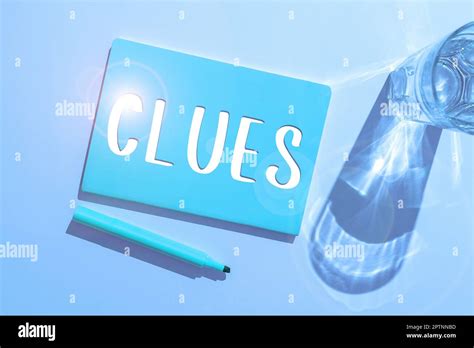 Writing Displaying Text Clues Word Written On Piece Of Evidence