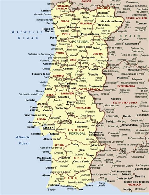 Карта португалии на русском языке с городами и курортами