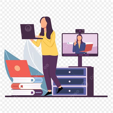 E Learning Class Flat Illustration Png Online Learning Illustration