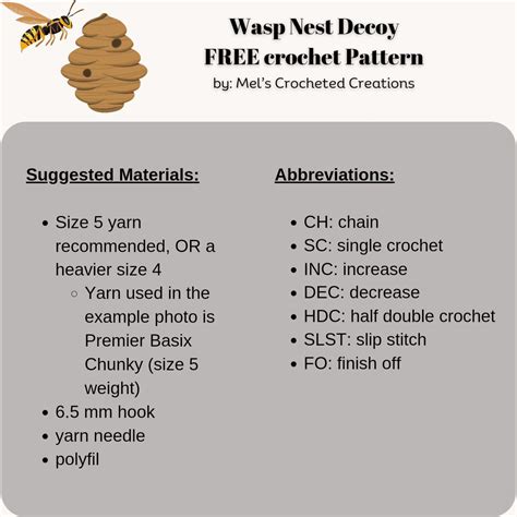 Wasp Nest Decoy Free Crochet Pattern Wasp Nest Decoy Free Crochet Pattern