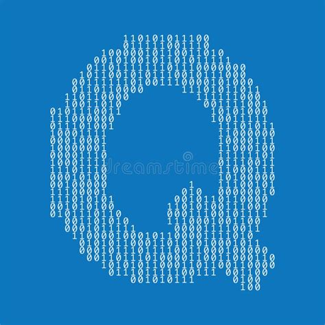 Letter A Made From Binary Code Digits Technology Background Stock