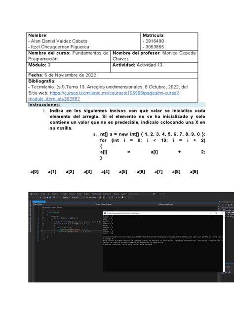Actividad 13 Programacion Pdf Desarrollo De Software Informática