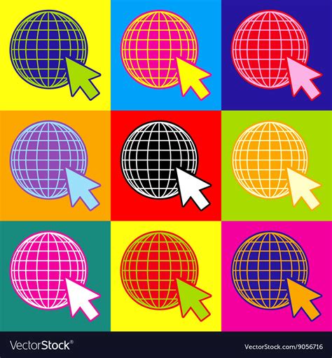 Earth Globe With Cursor Royalty Free Vector Image