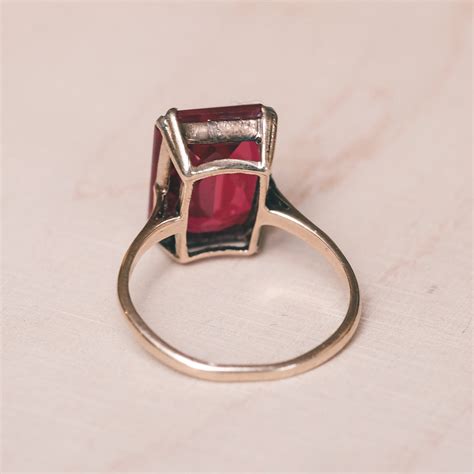 Art Deco Flame Fusion Ruby Ring Lost Owl Jewelry