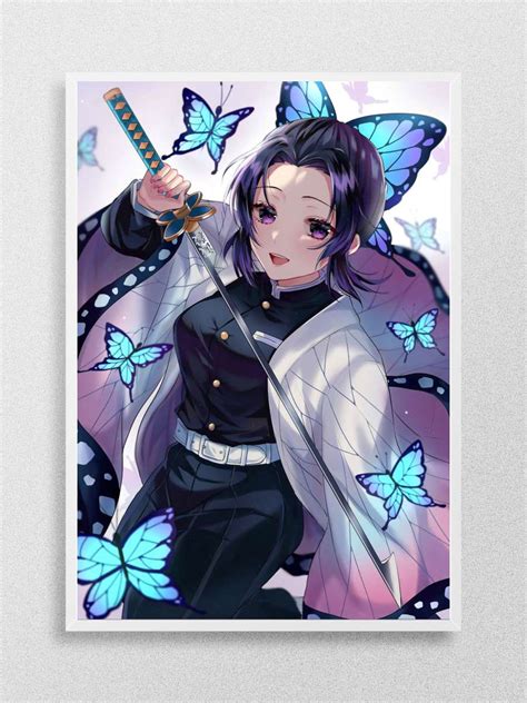 Demon Slayer Shinobu Kocho Anime Poster Çerçevesiz Yüksek Kalite Anime Duvar Poster Poster