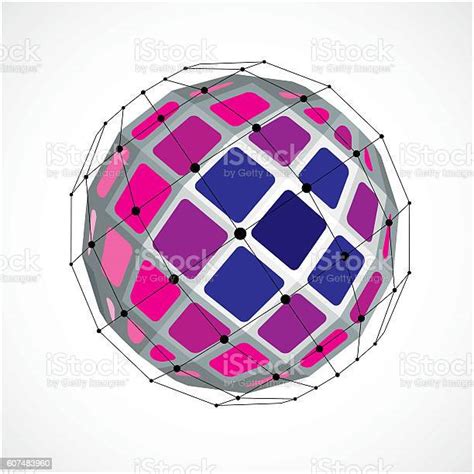 3 D 벡터 저해상 폴리 구형 오브젝트입니다 블랙 연결된 운항선 0명에 대한 스톡 벡터 아트 및 기타 이미지 0명 3차원 형태 과학 Istock