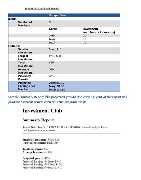 Solved Problem Description An Investment Club Needs A