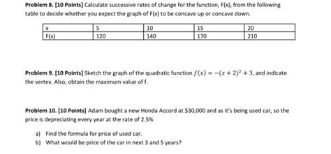 Solved Problem 8 10 Points Calculate Successive Rates Of