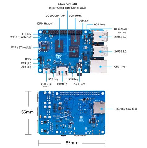 Banana Pi BPI M4 Berry With Allwinner H618 2G RAM 8G EMMC Onboard BPI M4 Berry BPI M4 Zero
