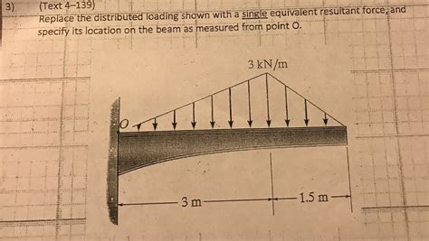 solved 3 text 4 139 replace the distributed loading shown