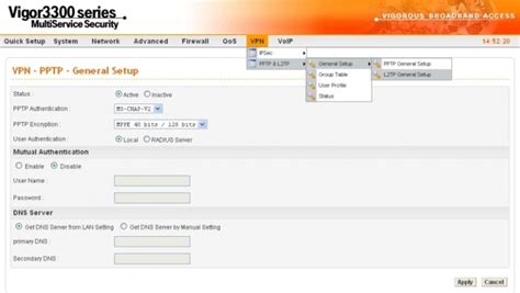configuring pptp vpn remote dial in connection to vigor3300 draytek faq
