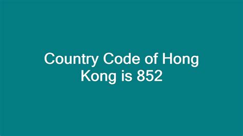 What Is Hong Kong Area Code At Vincent Womack Blog