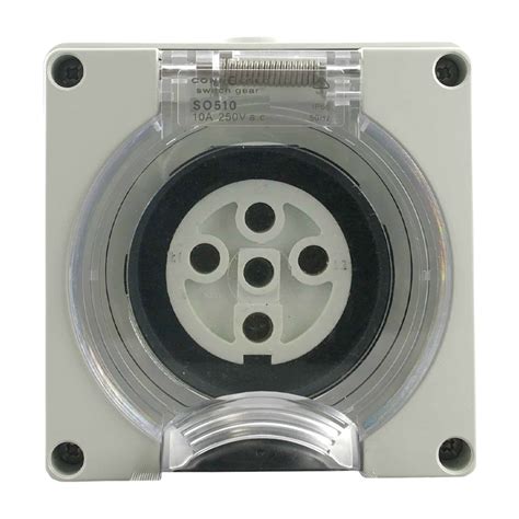 Ip66 Socket Outlet 20a 500v Ac 5 Pin Connected Switchgear