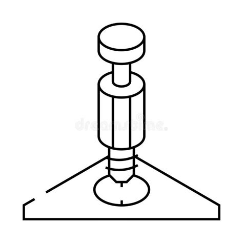 Insert Metal Assembly Furniture Line Icon Vector Illustration Stock